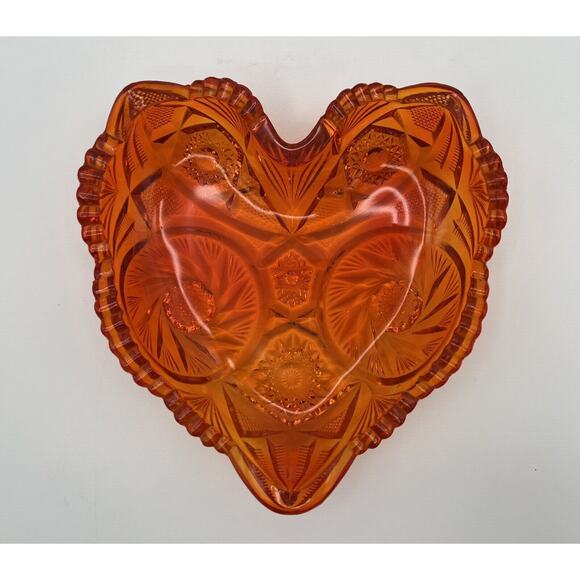 L.E. Smith | Accents | Le Smith Orange Amberina Heart Shaped Button ...